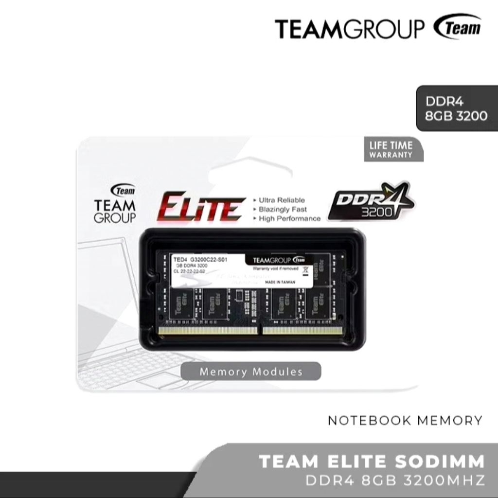 Jual Memory RAM Laptop TeamGroup Team Elite DDR4 8GB PC4-25600 Speed ...