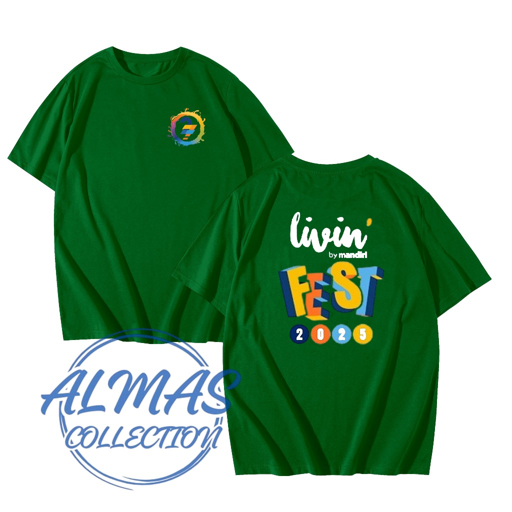 Jual KAOS MODEL KERAH BULAT LIVIN FEST 2025 - jual baju kaos livin FEST ...