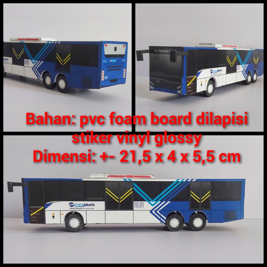 Jual Miniatur Bus Trans Jakarta Tronton Double Dekker - Papercraft ...