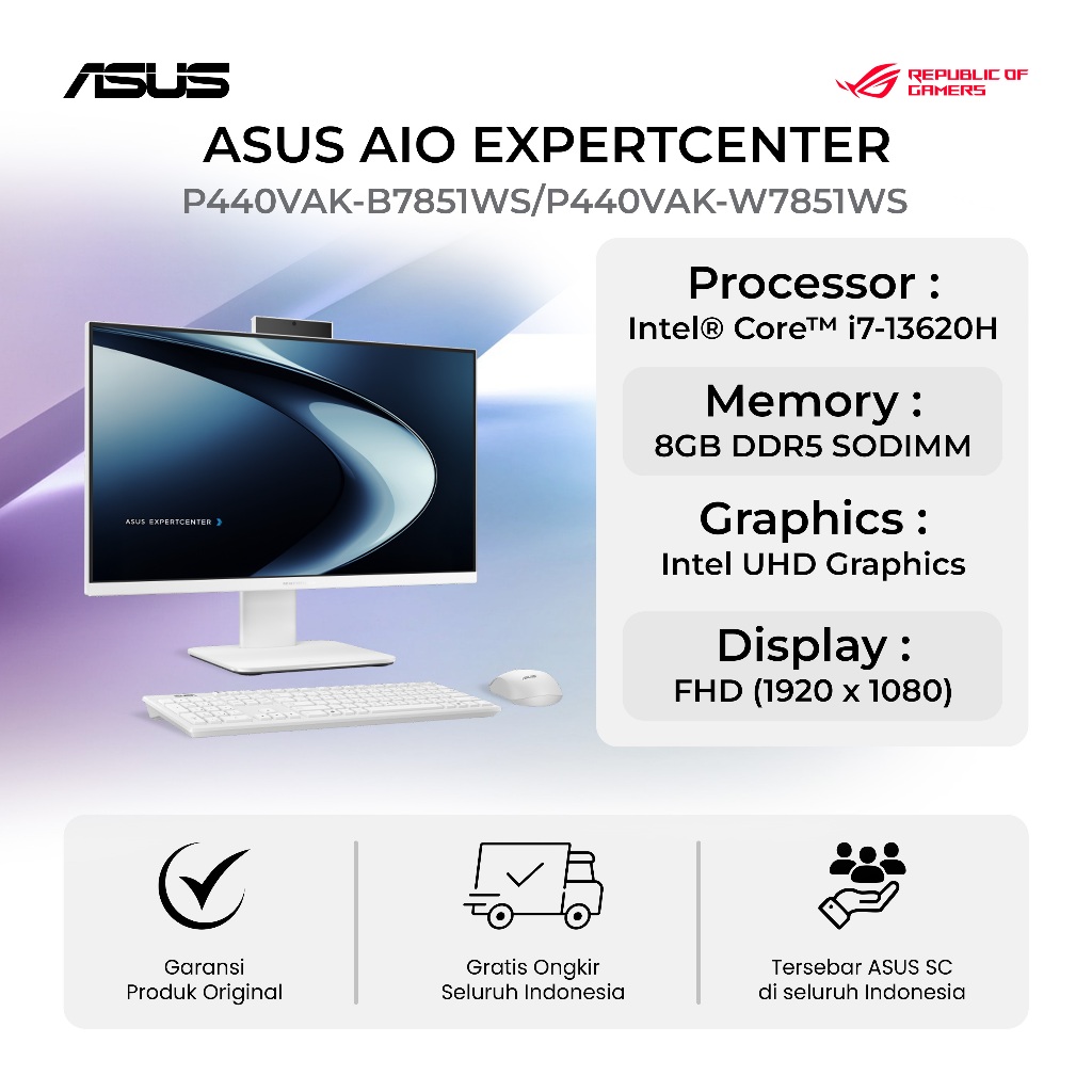 Jual [WHITE EDITION] ASUS AIO EXPERTCENTER P440VAK INTEL CORE I7 13620H ...