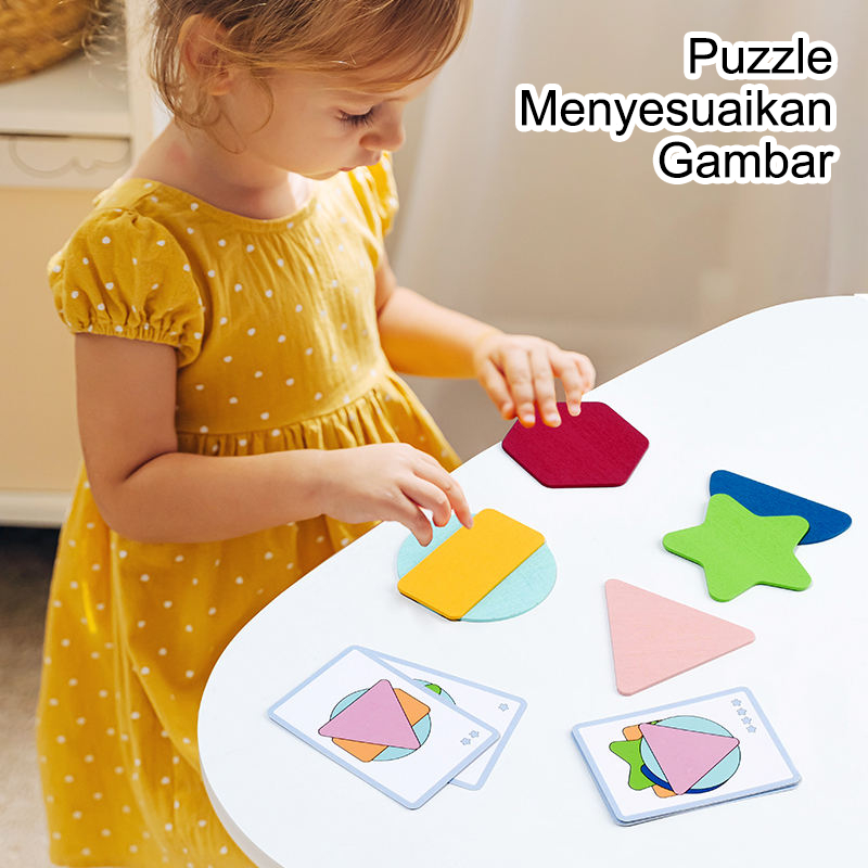 Jual MAINAN Edukasi montessori Mencocokkan Gambar dengan bentuk ...