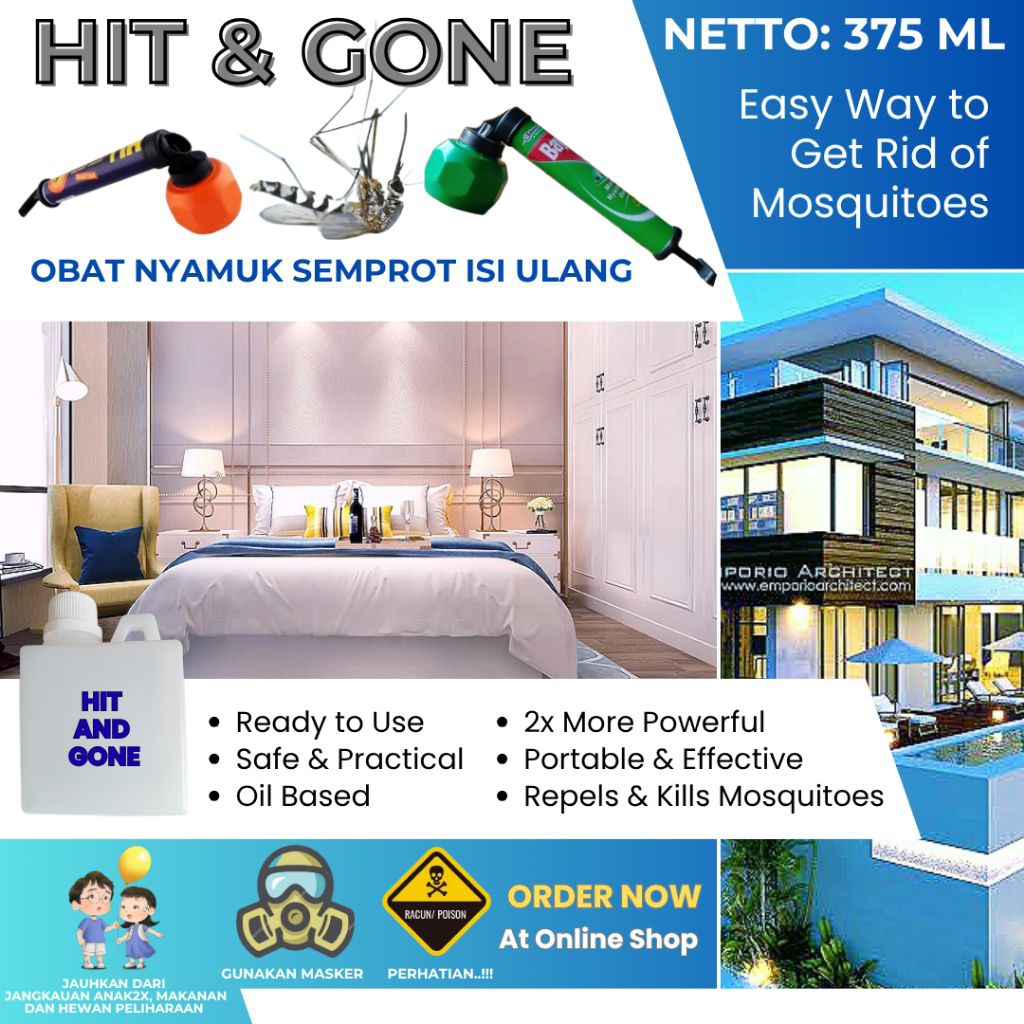 Jual Refill HIT & GONE 375 ml Jerigen, OBAT NYAMUK SEMPROT ISI ULANG ...
