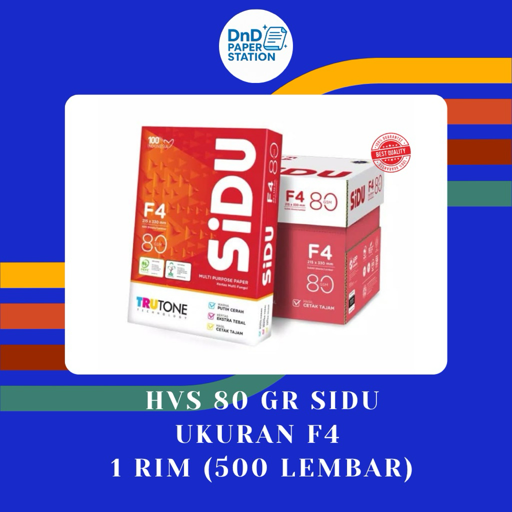 Jual [1 Dus isi 5 RIM] Kertas HVS SIDU F4 80gr | Shopee Indonesia