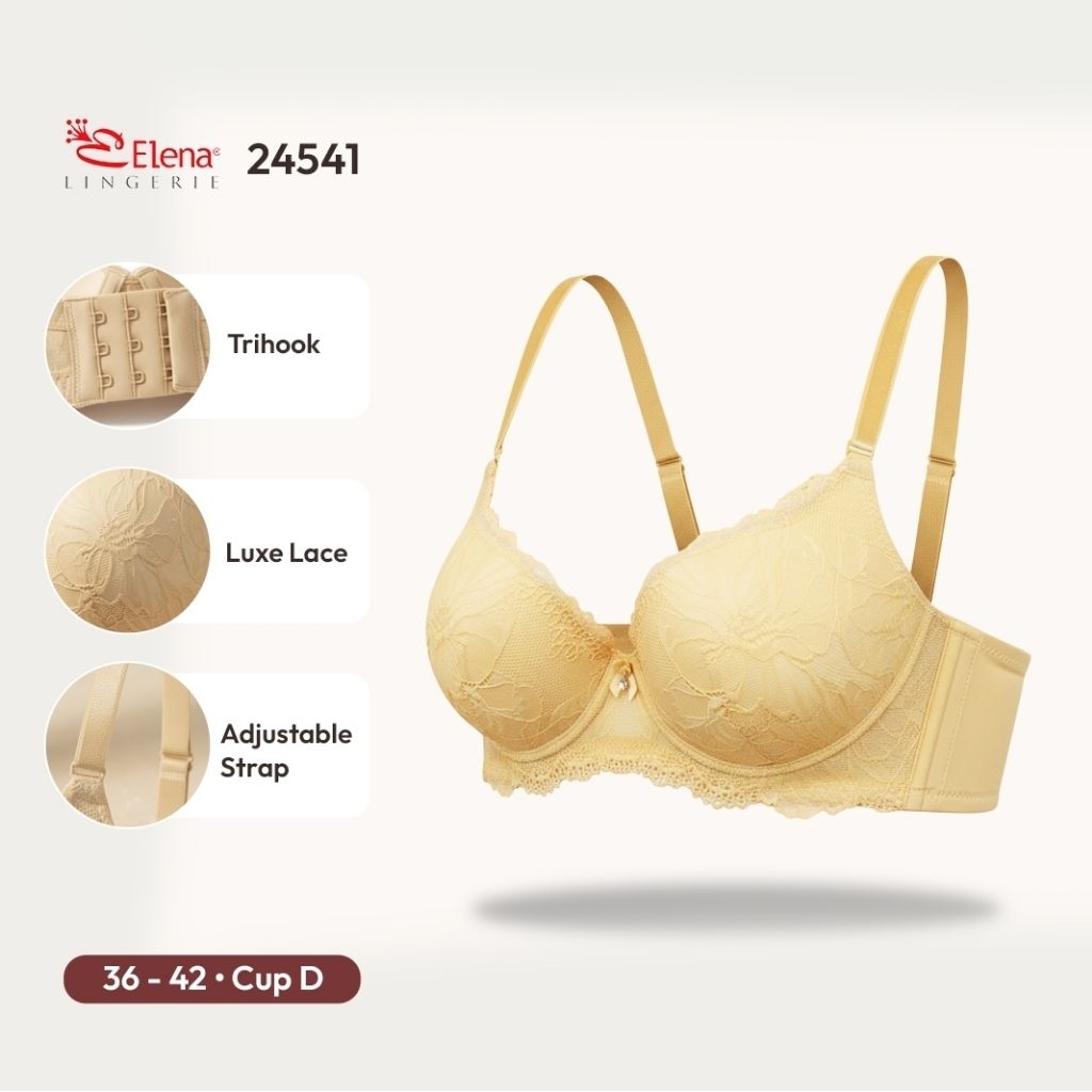 Jual Elena Wired Bra Plus Size Bra kawat Cup D Busa Tipis E 24541 - BH ...