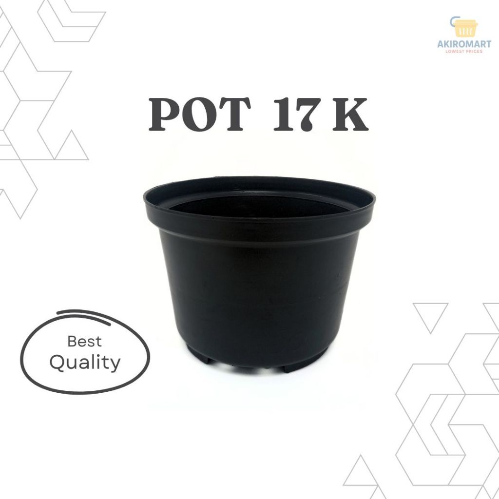 Jual Pot bunga Murah / Pot tanaman / Pot Plastik hitam uk 17 K Bahan ...
