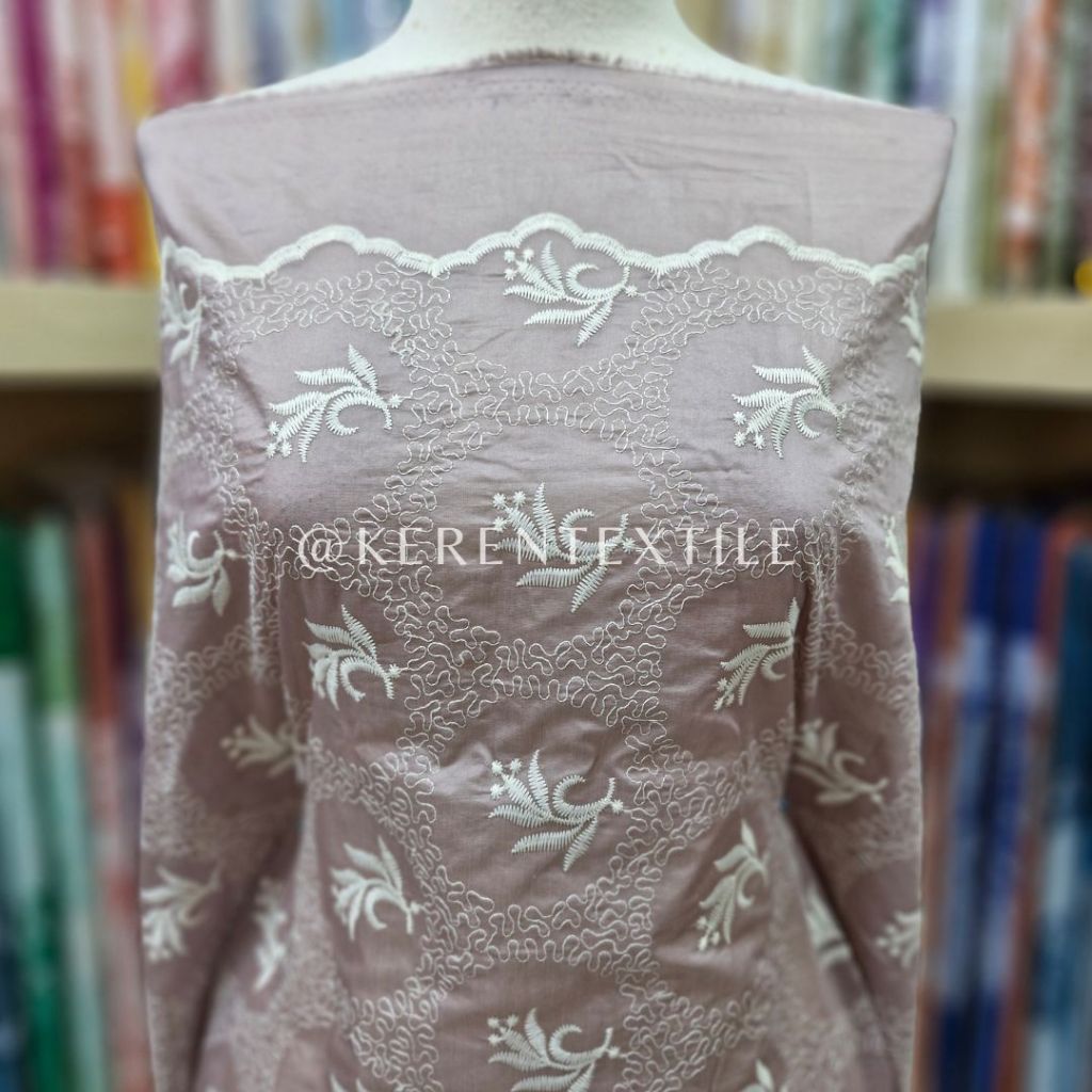 Jual PAPER SILK 1-DN05A (Katun Bordir Paper Silk motif Ukiran) | Shopee ...