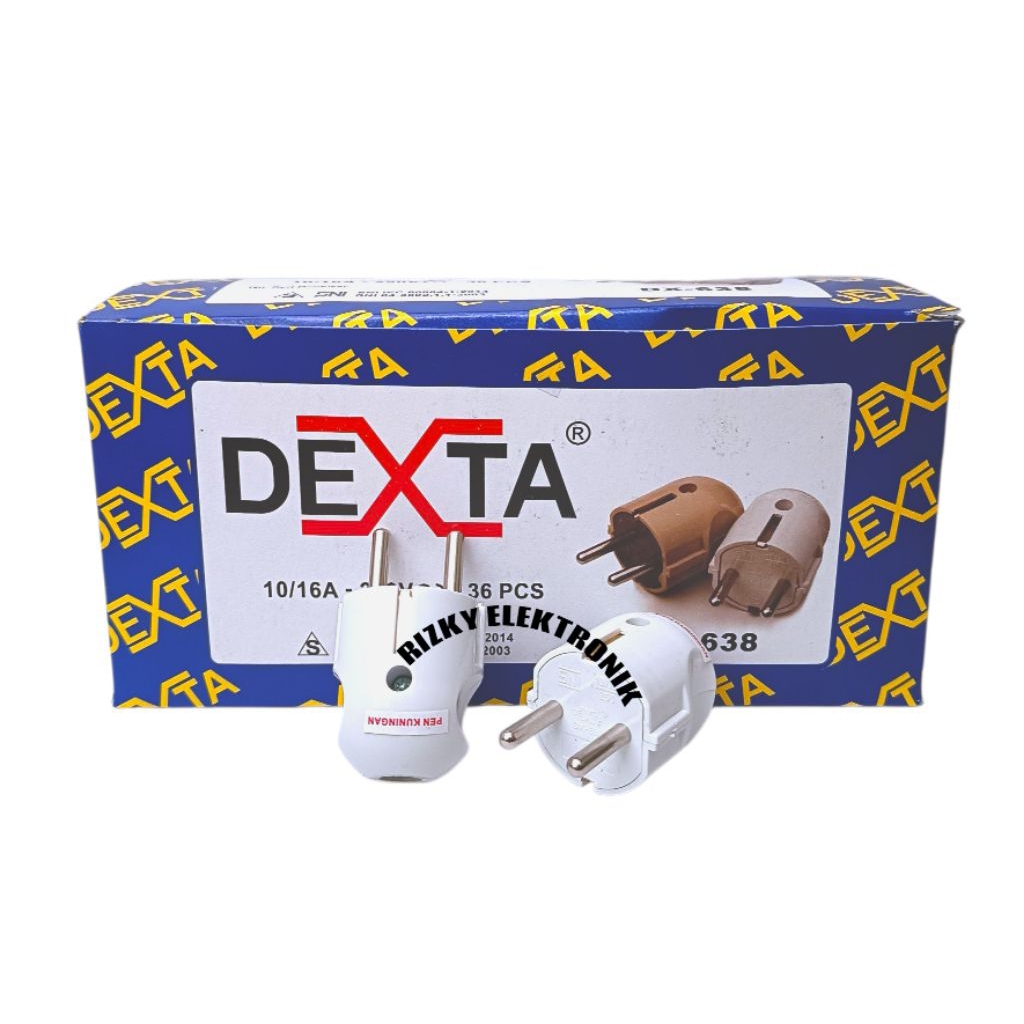 Jual Steker Listrik Arde 2P 2 Phase Putih Pin Kuningan DEXTA DX-638 SNI ...