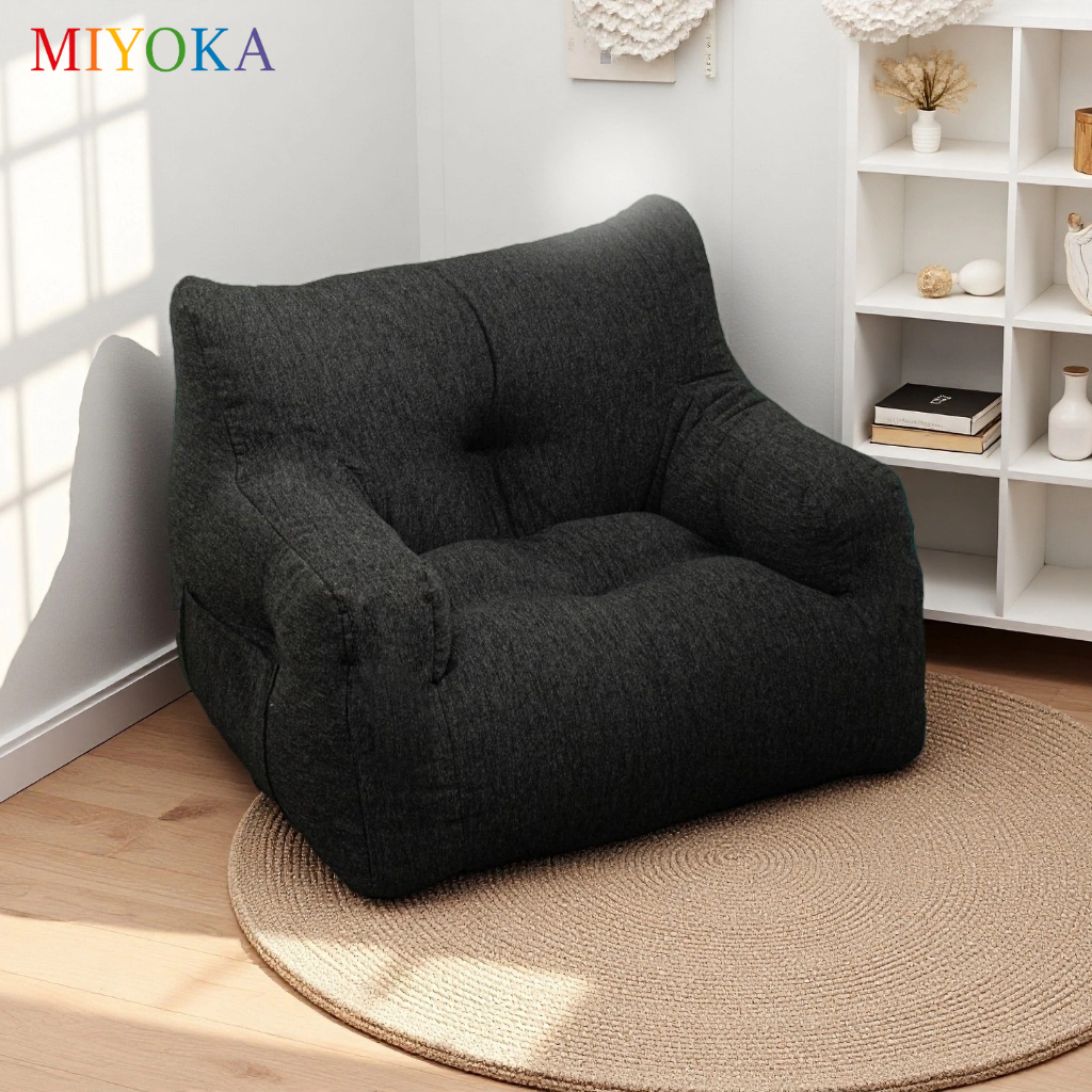 Jual MIYOKA Sofa Santai Noiré – Sofa Minimalis Hitam Elegan Bahan ...