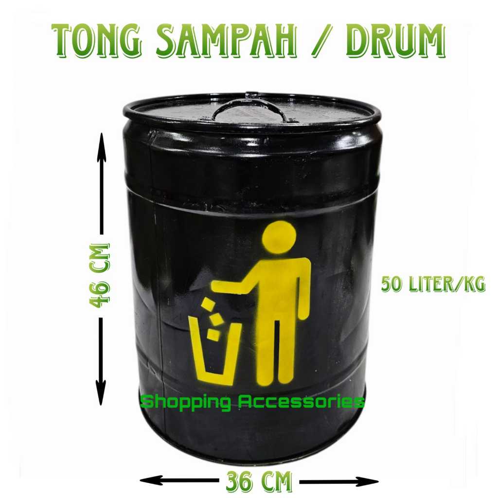 Jual TONG Sampah Kaleng Besi 50 Liter Bekas Bak Sampah PLUS GAGANG ...