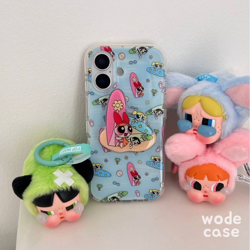 Jual WODECASE Surfing Powerpuff Protective Acrylic Case dan Griptok untuk iPhone 13-16 Pro Max ...