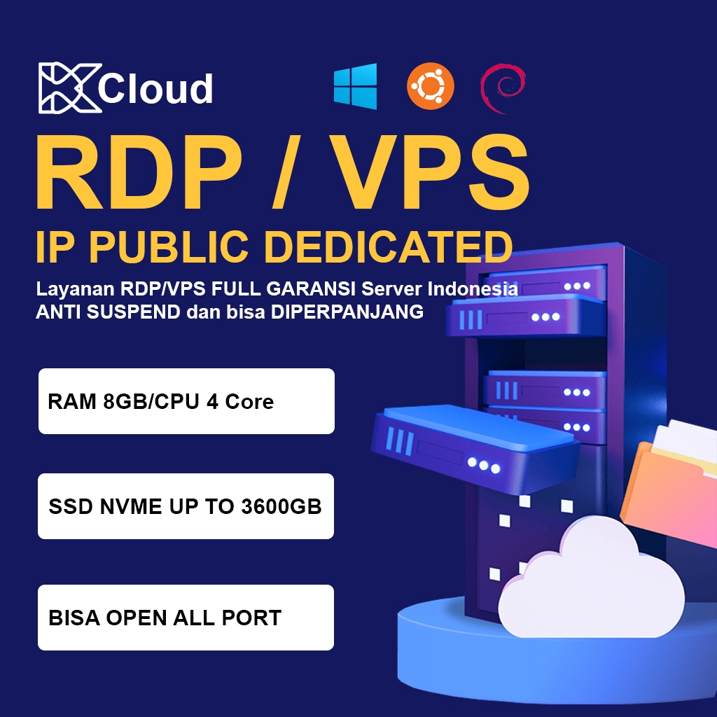 Jual RDP VPS Murah RAM 8GB 4 Core – Bisa Open All Port Full Admin ...