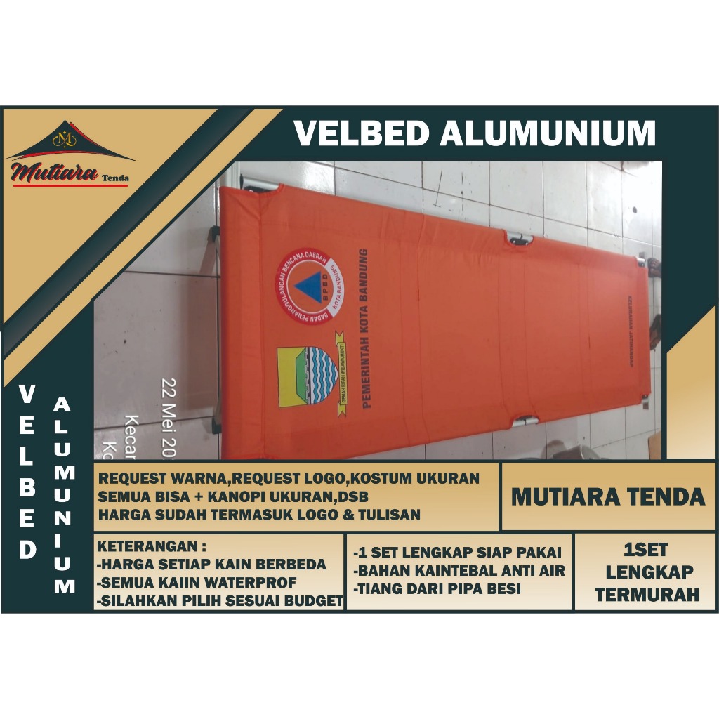 Jual Folding Bed Bad | Alat Tidur Lipat | Velbed ALumunium | Shopee ...