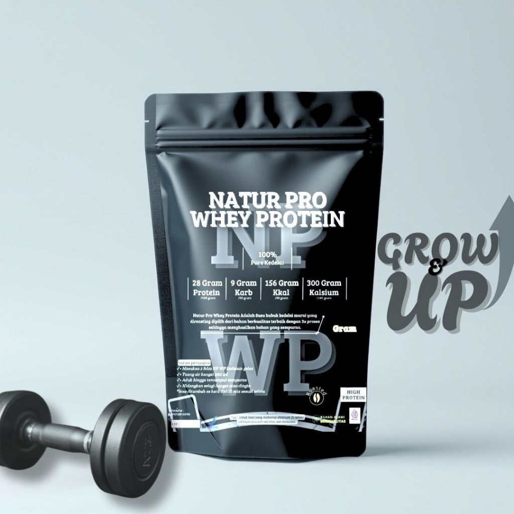 Jual NATUR PRO - Whey Protein Bubuk Kedelai Murni 500 Gram susu tinggi ...