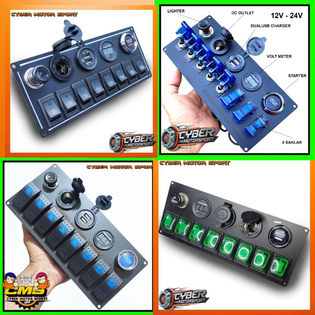 Jual Saklar panel mobil universal 12v 24v panel add on dashboard ...