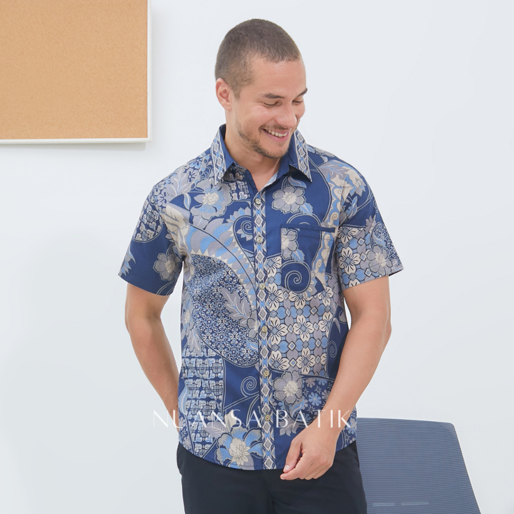 Jual Nuansa Batik Hem Batik Pria Lengan Pendek Bahan Katun Stretch ...