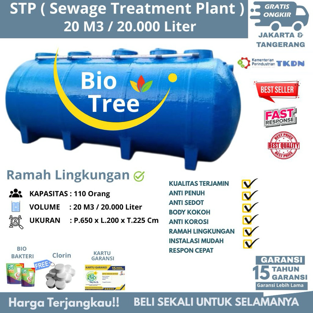 Jual Tangki Stp ,Biotech, ipal domestik , Bio Tree , Stp Biofilter 20m3 ...
