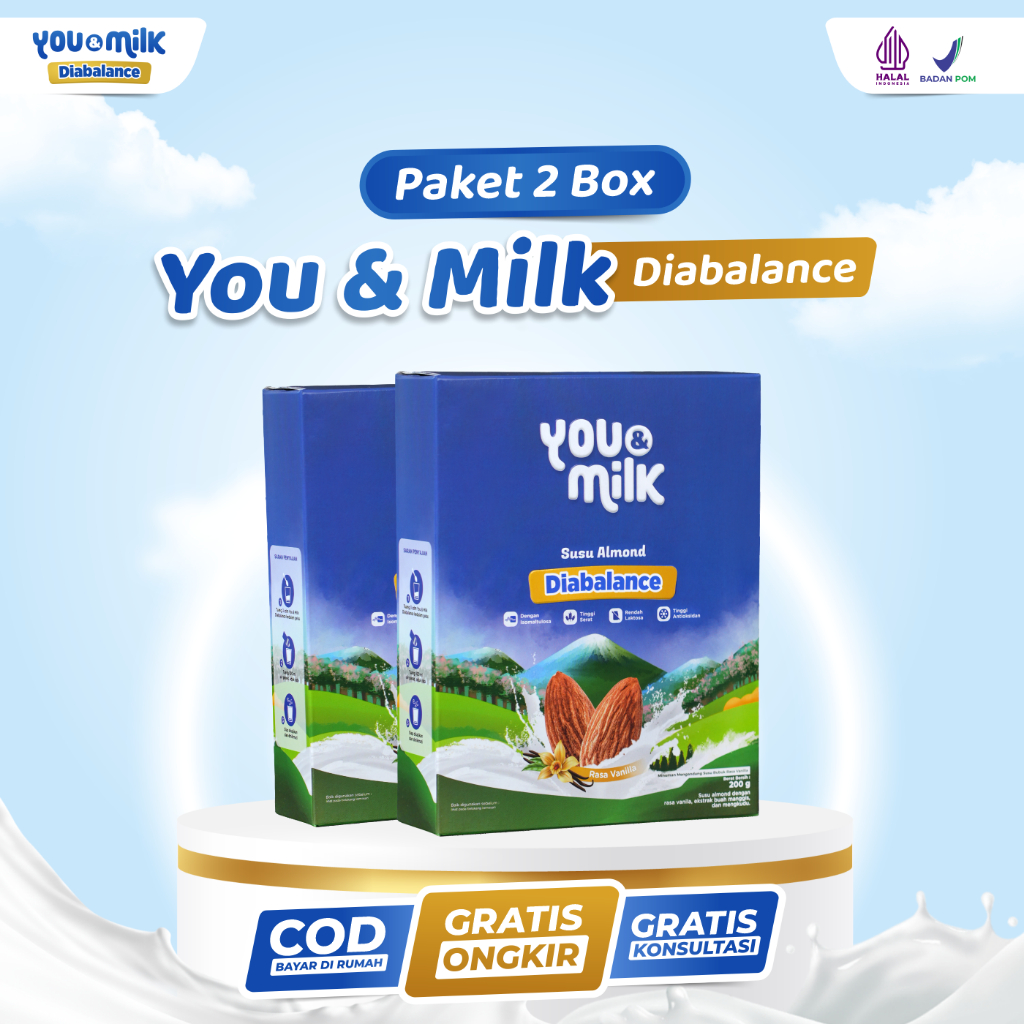 Jual Paket 2 Box Susu You and Milk Diabalance Susu Almond Herbal Bantu ...