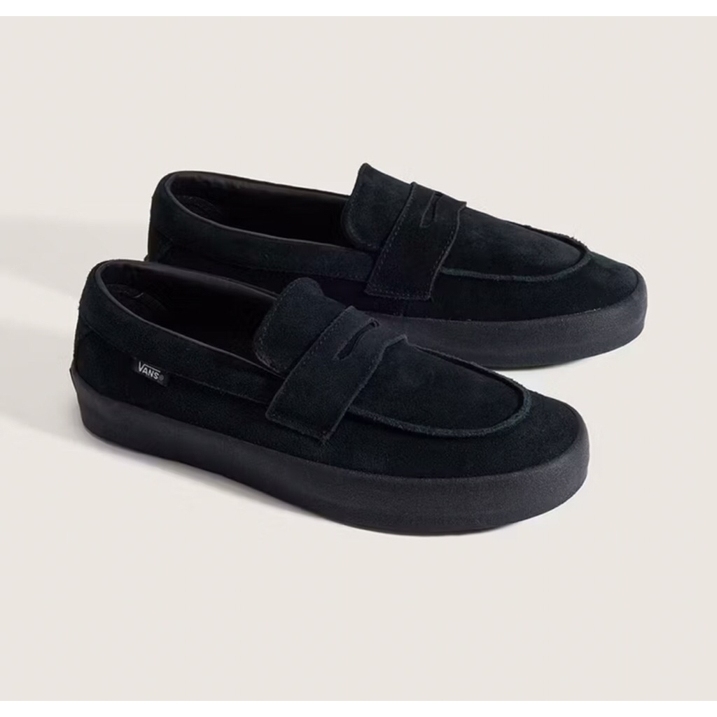 Jual Sepatu Vans Slip On Pro Skate Loafer Suede Black Black 100% ...
