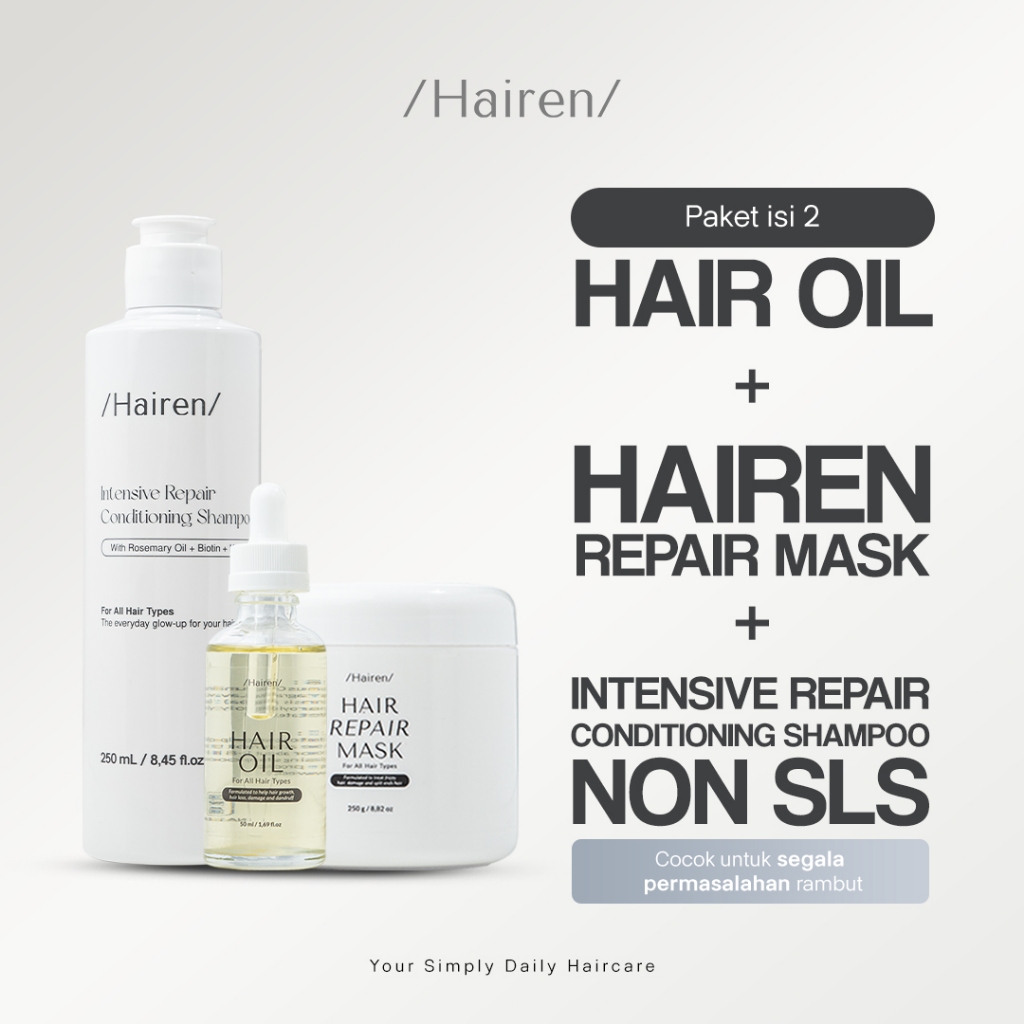 Jual [FREE GIFT] Hairen Bundling (Hair Oil + Intensive Repair ...