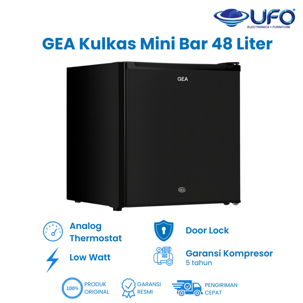 Jual GEA Kulkas Mini Black Inox 46 Liter GMB-50 Desain Elegan ...