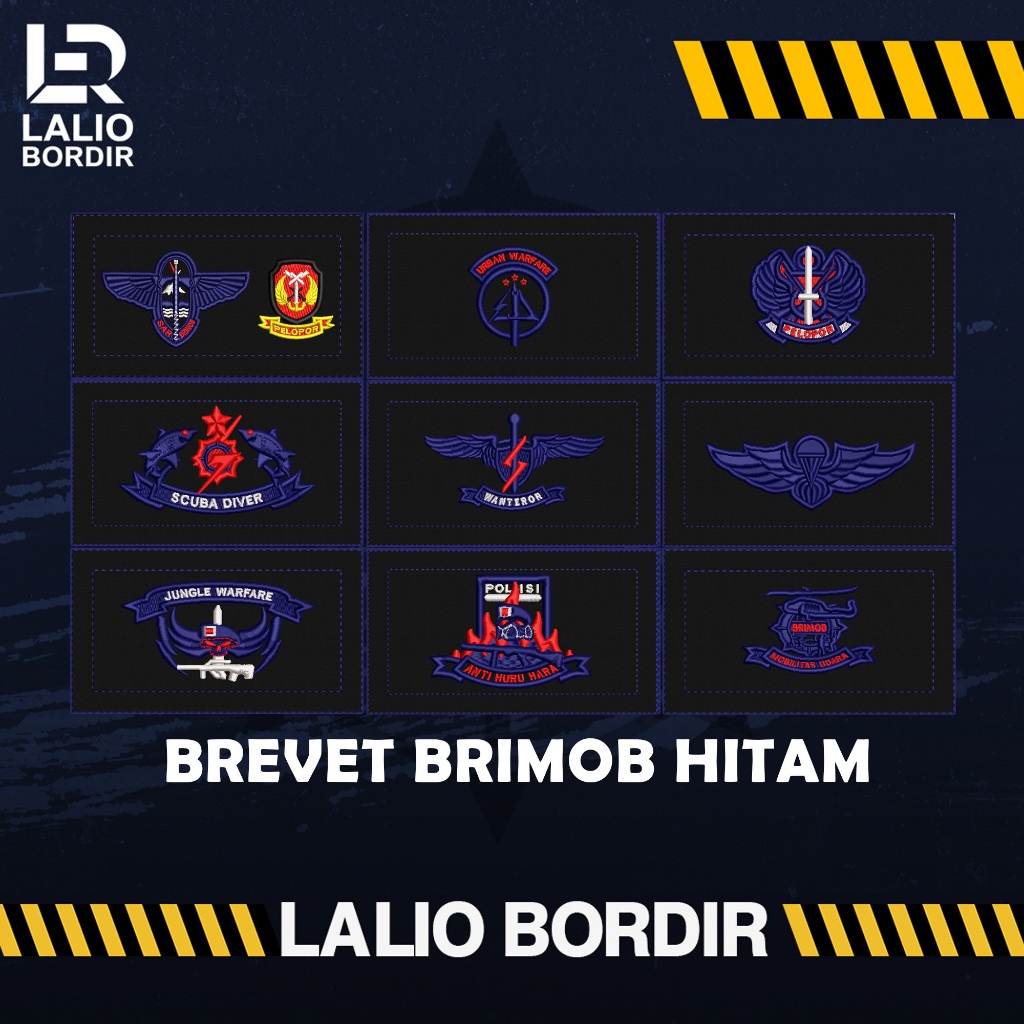 Jual BREVET BORDIR WING BRIMOB PDL HITAM | Shopee Indonesia