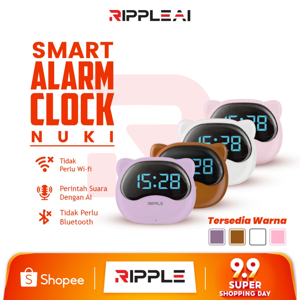 Jual HOTRipple HELLO NUKI Smart AI AC Remote TV AC Alarm Night Lamp ...