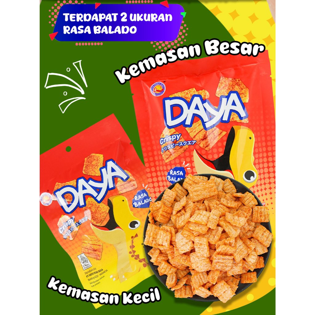 Jual 18g DAYA Snack Krispy | Rasa Balado & Rumput Laut (Varian Rasanya ...