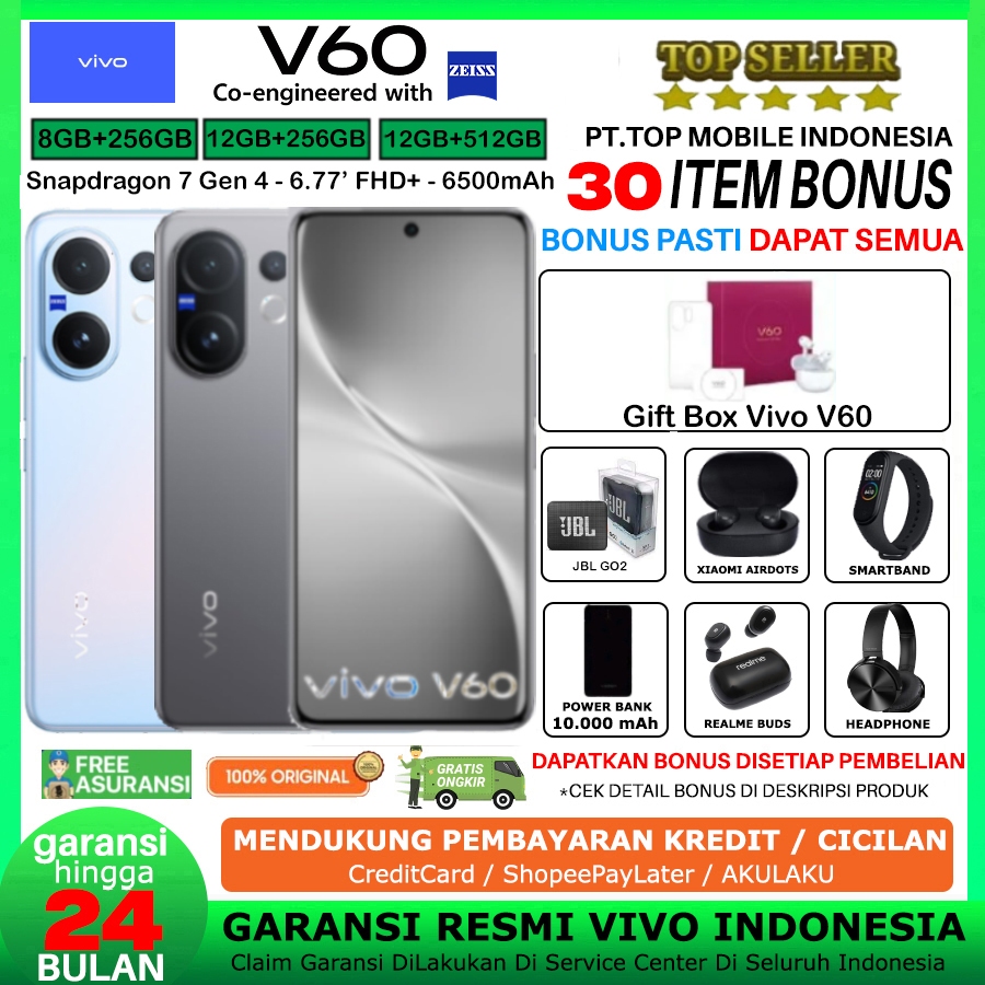 Jual VIVO V60 5G [ 12/512 ] [ 12/256 ] [ 8/256 ] GB RAM 12GB 8GB ROM 512GB 256GB GARANSI RESMI ...