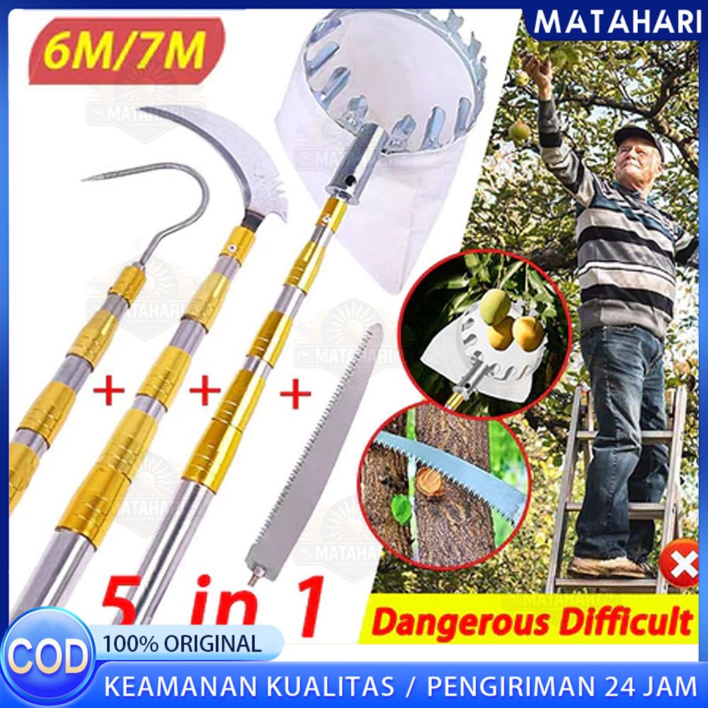 Jual 6 Meter Alat Pemetik Buah Tongkat Panjang Untuk Petik Buah metal ...