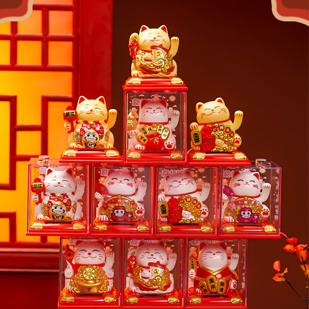 Jual Patung Kucing Hoki Lucky Cat 10cm Besar Yuan Bao Qian Uang Emas ...