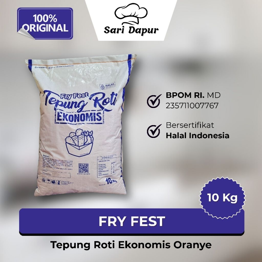 Jual FRY FEST Tepung Roti Ekonomis Oranye/Orange Bread Crumbs 10 Kg (1 ...