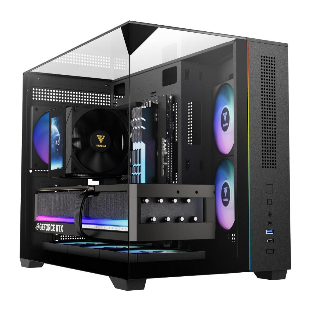Jual GAMDIAS ATLAS M3M Panoramic M-ATX PC Case | 3X ARGB PWM Fans ...
