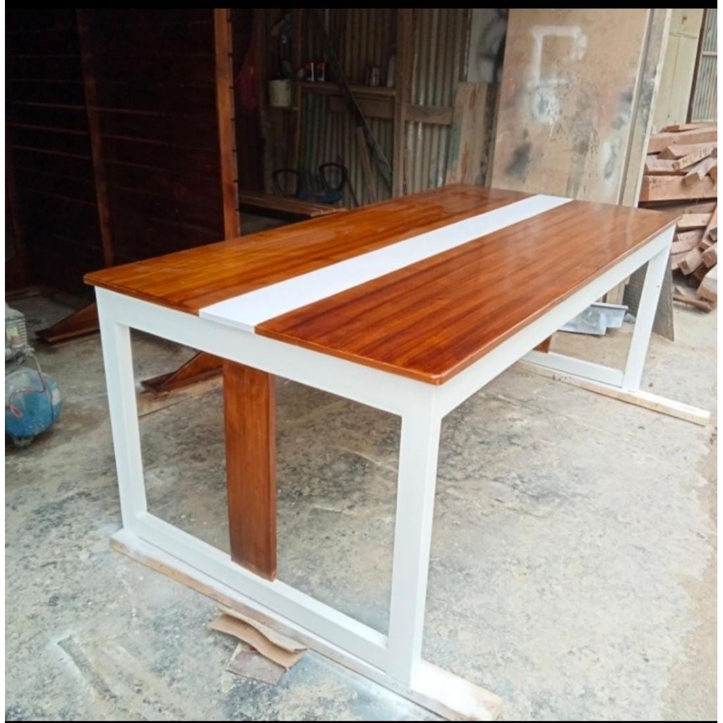 Jual MEJA PANJANG 2 meter/MEJA meeting kayu jati belanda | Shopee Indonesia