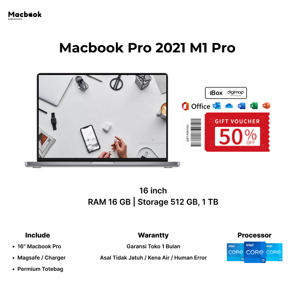 Jual Apple MacBook Pro 2021 M1 Pro 16" 14" RAM 16 GB / Storage 512 GB ...
