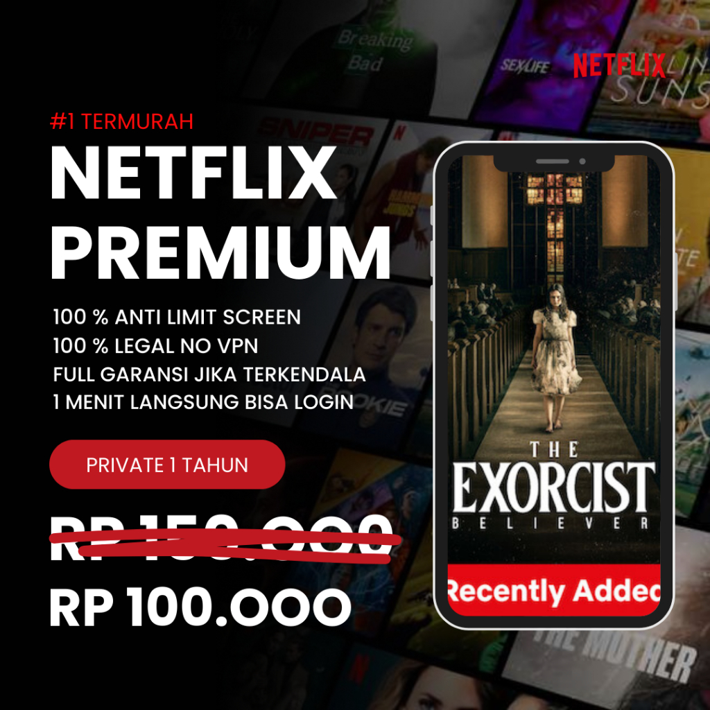 Jual NETFLIXX PREMIUM UHD 4K FULL GARANSI 1 TAHUN TERMURAH LEGAL NO VPN ANTI LIMIT SCREEN ...