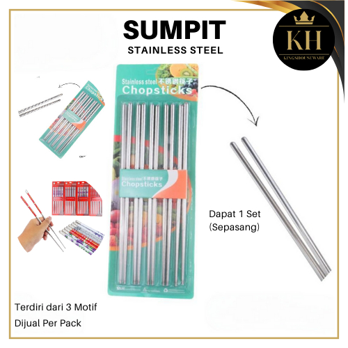 Jual KH - Sumpit Premium Stainless Steel Set Sumpit Korea Tahan Suhu ...