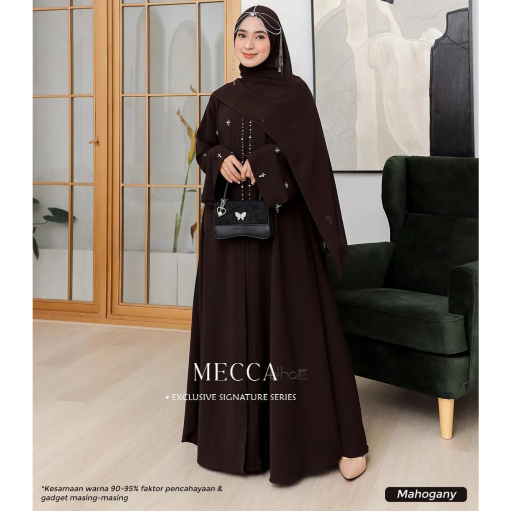 Jual ABAYA MECCA DRESS GAMIS ABAYA FULL FURING DRESS GAMIS CERUTY ...
