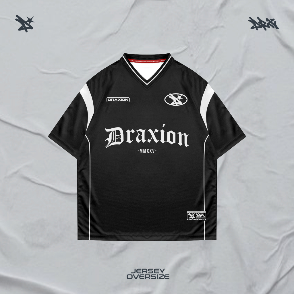 Jual FORCEFIT Draxion Jersey Hitam Boxy Fit Casual Vintage Jersey ...
