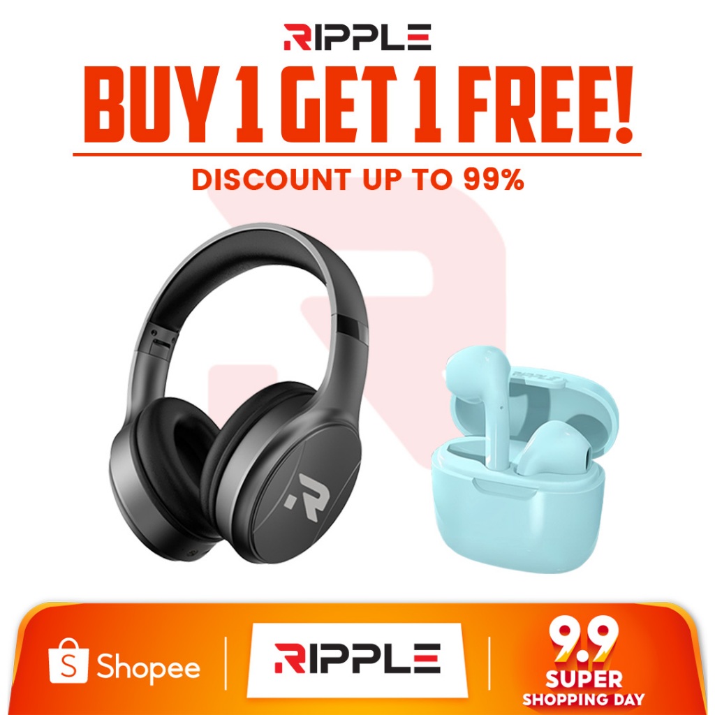 Jual Ripple Headphone Bluetooth Wireless Earphone+ Ripple TWS wireless ...
