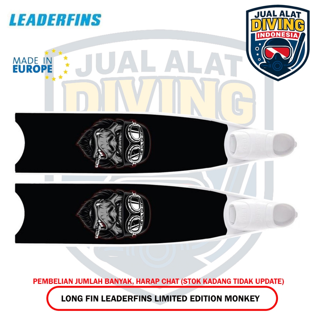 Jual Long Fin Leaderfins Limited Edition Monkey Fiberglass Pure Carbon ...