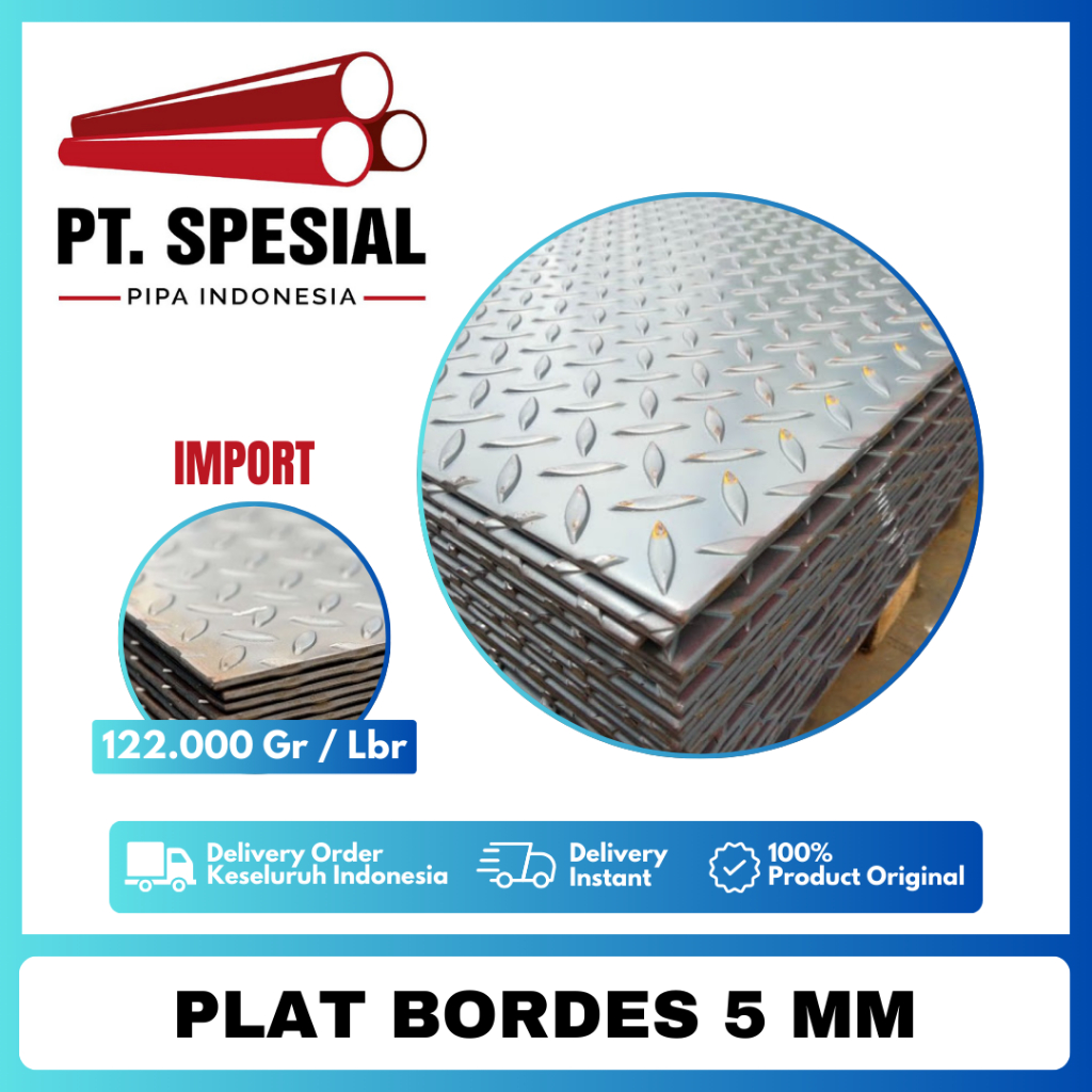 Jual Plat Bordes Besi 5mm 1.20 x 2.40 Meter IMPORT Bordes 1200 x 2400 M ...