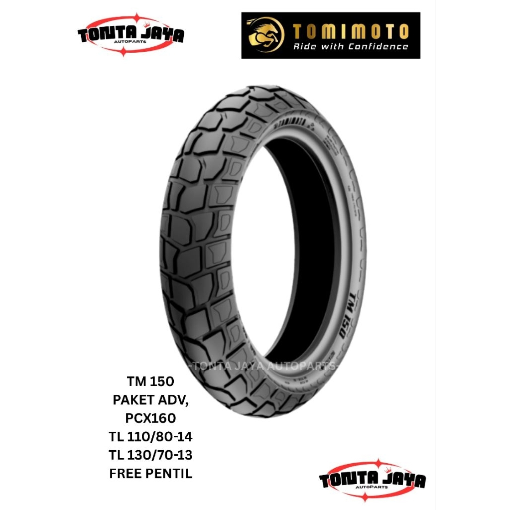 Jual Ban Luar Metic Tubeless Dual Purpose Free Pentil TOMIMOTO TM150 ...