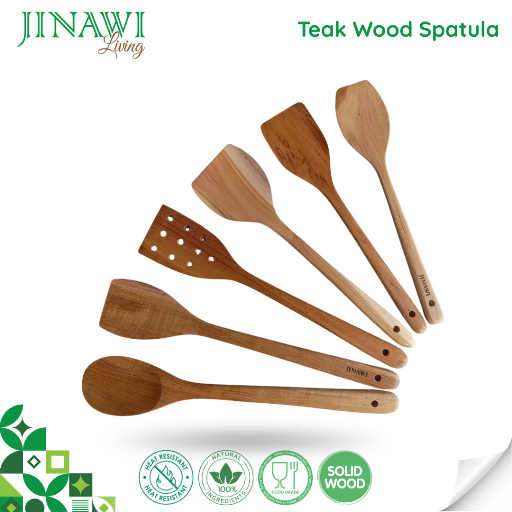 Jual Spatula Set/Sudip/Sodet/Sutil Kayu Jati Original– Anti gores, Food ...