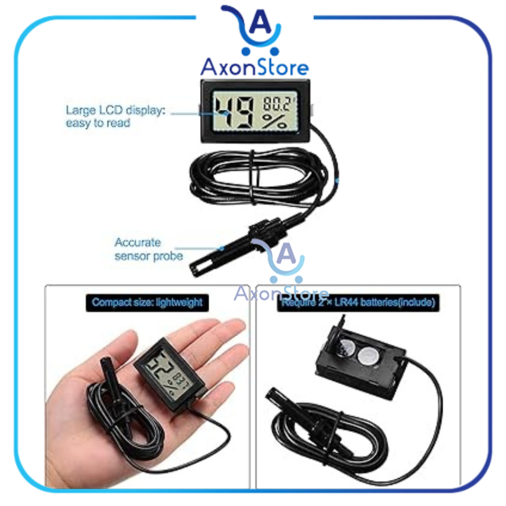 Jual Mini Digital Thermometer + Hygrometer With Probe 1,5m Suhu ...