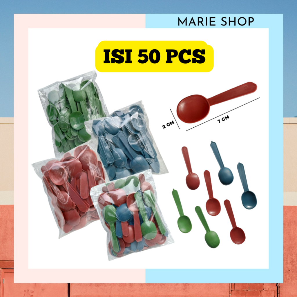 Jual (ISI 50 PCS) SENDOK JELLY / SENDOK PUDDING / SENDOK PLASTIK AGAR ...