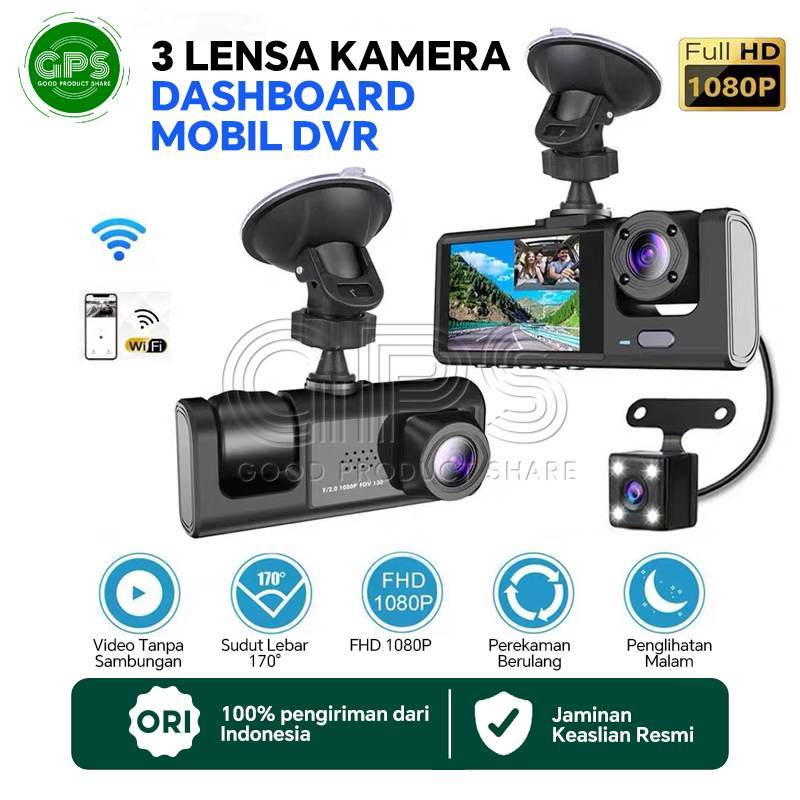 Jual 3Lensa Dasbor Mobil 1920P HD Lensa Tiga Layar Sentuh Loop ...
