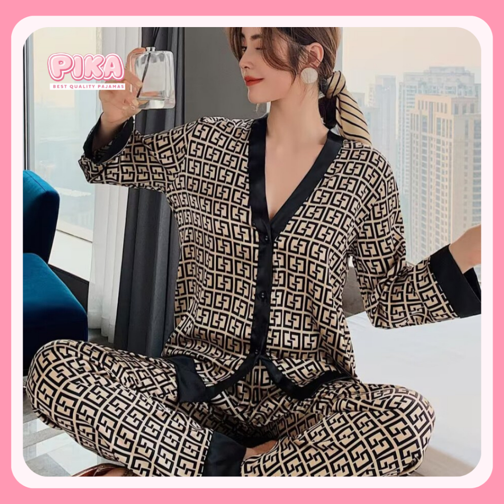 Jual PIKA Piyama Baju Tidur Perempuan Set Import Wanita Model Kekinian ...