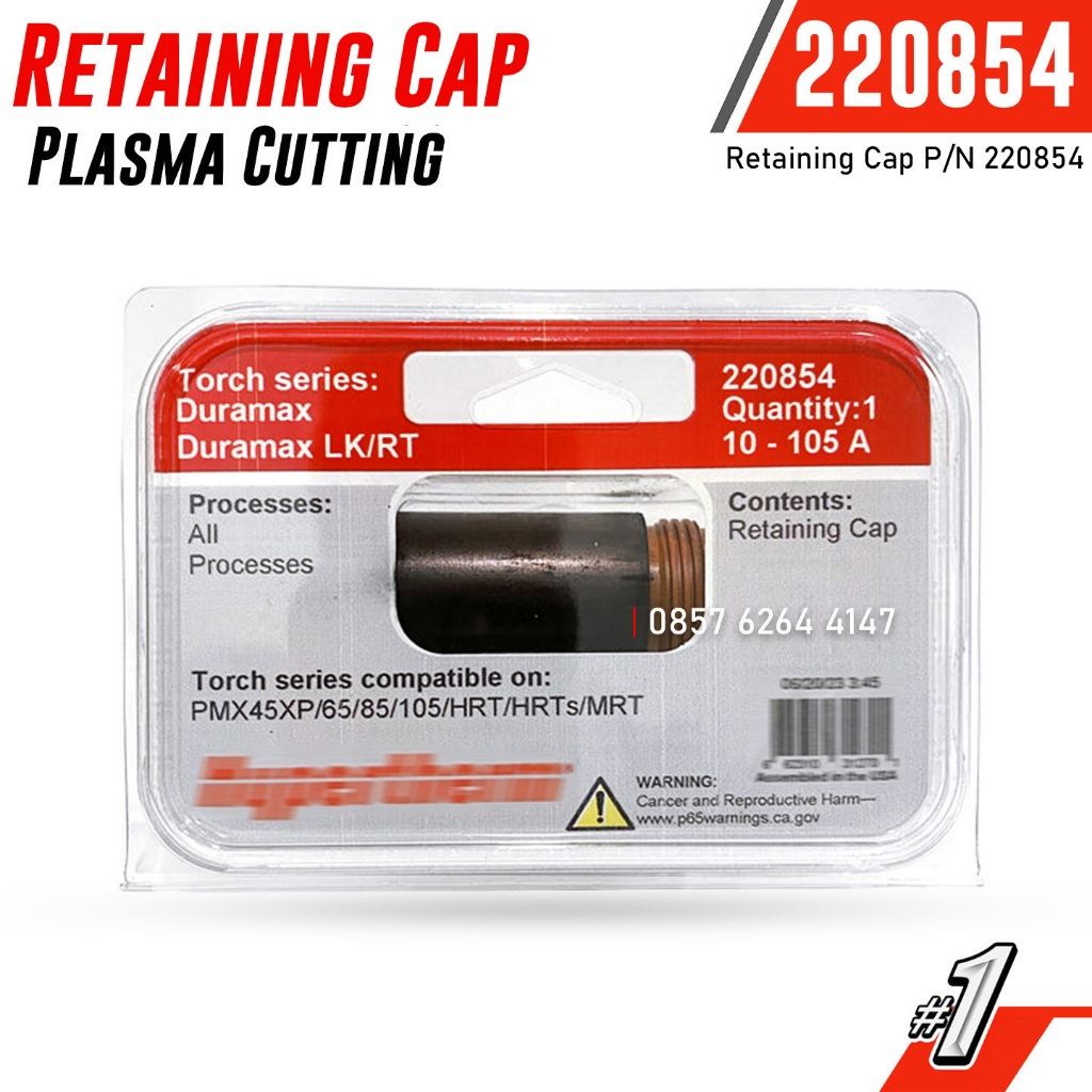 Jual 220854 Retaining Cup Plasma Cutting Hypertherm Powermax 45XP 65 85 ...