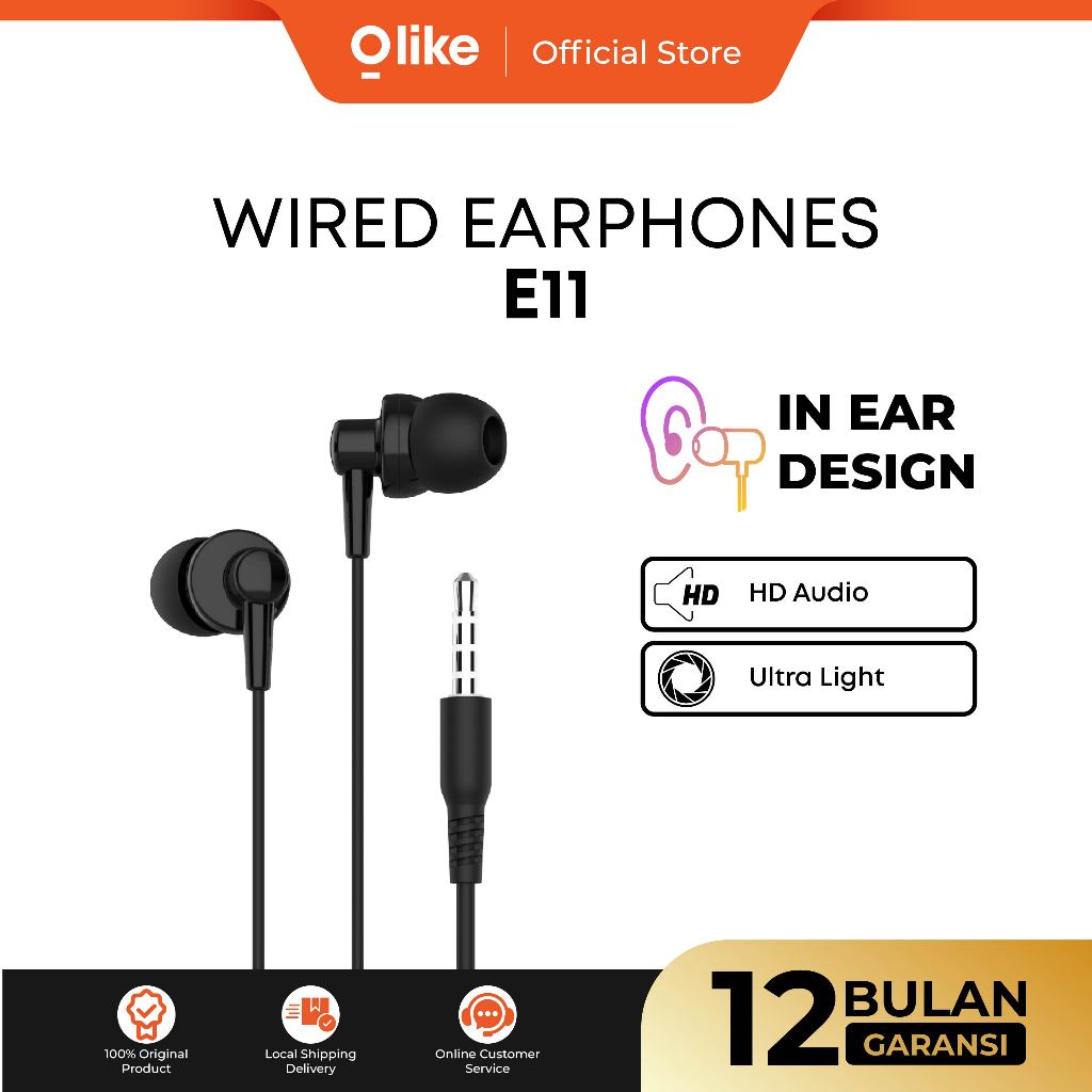 Jual Olike Headset Kabel E11 New Edition in Ear Audio Jack 3.5mm Bass ...