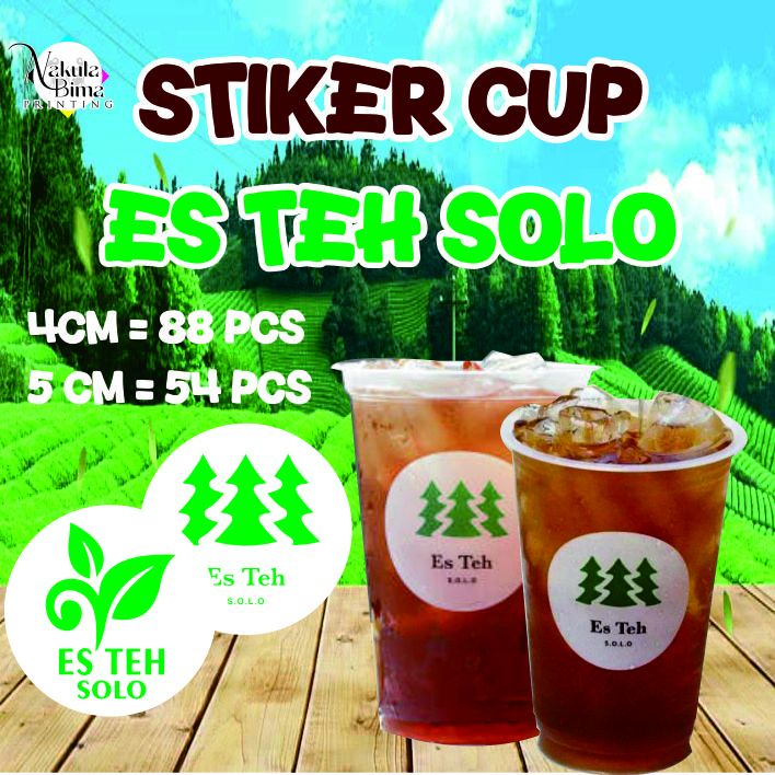 Jual CETAK STIKER ES TEH SOLO / STIKER CUP ES TEH / STIKER LABEL ...